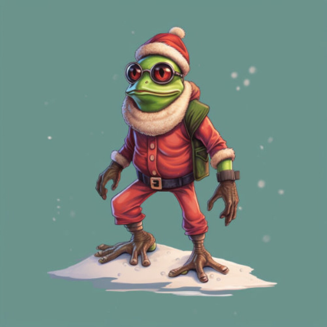 Frog Santa Clipart, 9 High Quality PNG, Digital Download, Card Making ...