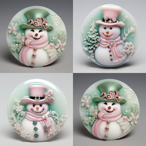 Green Snowman Clipart, 13 High Quality PNG, Digital Download, Card ...