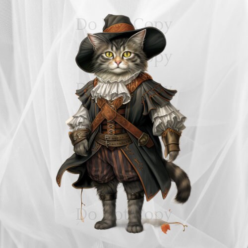 Cat Pilgrim Thanksgiving Clipart - 12 High Quality PNG - Digital ...