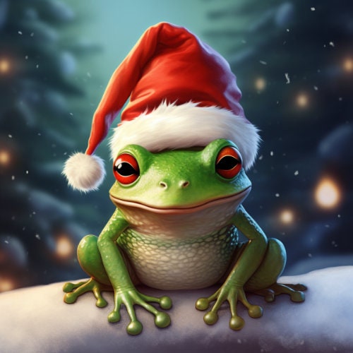 Frog Santa Clipart, 7 High Quality PNG, Digital Download, Card Making ...