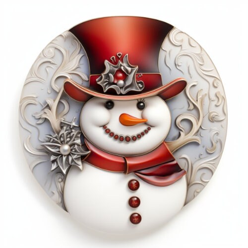 Red Snowman Clipart, 7 High Quality PNG, Digital Download, Card Making ...
