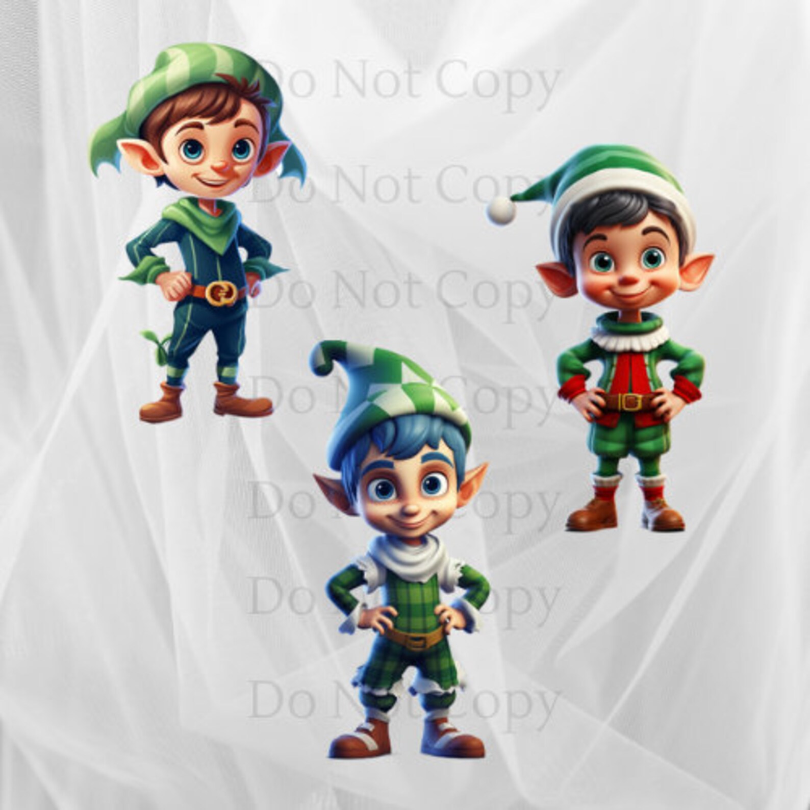 Elf Clipart, 13 Elf PNG Set, Santa Elf, Christmas Elf, Retro Elf ...