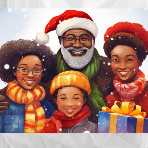 Black Christmas Family Clipart, 15 High Quality PNG, Digital Download ...