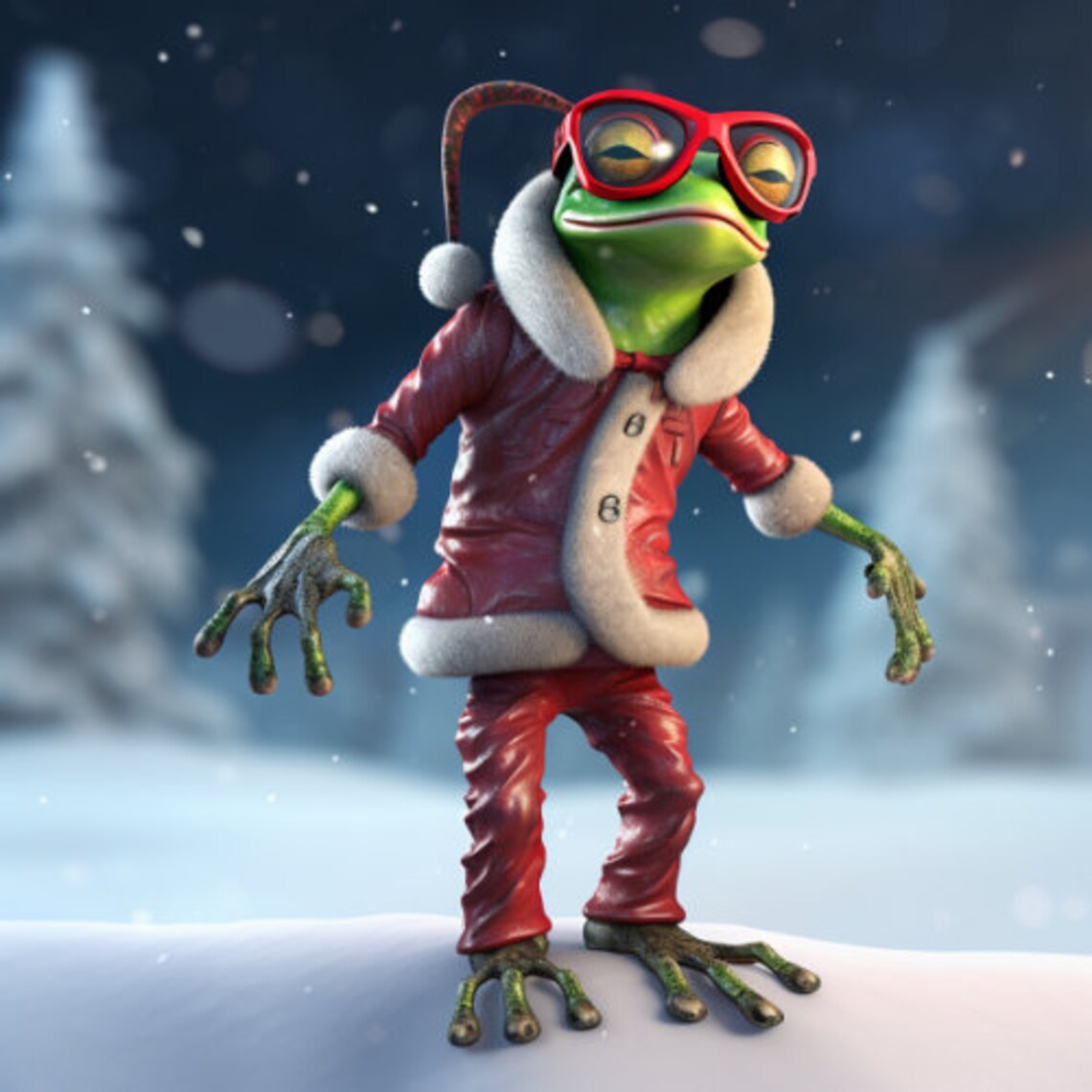 Frog Santa Clipart, 9 High Quality PNG, Digital Download, Card Making ...