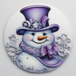 Purple Snowman Clipart, 13 High Quality PNG, Digital Download, Card ...
