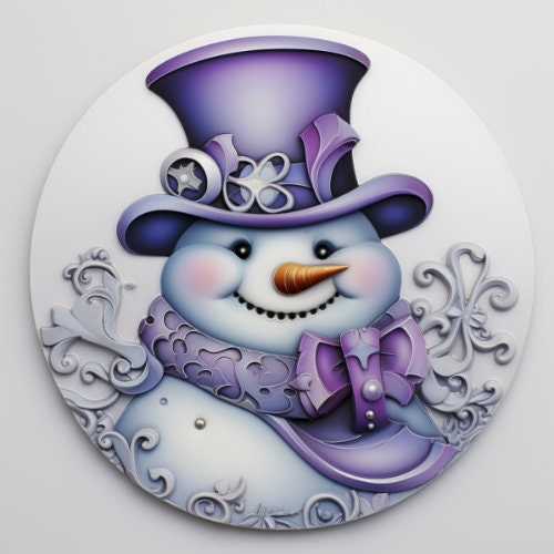 Purple Snowman Clipart, 13 High Quality PNG, Digital Download, Card ...