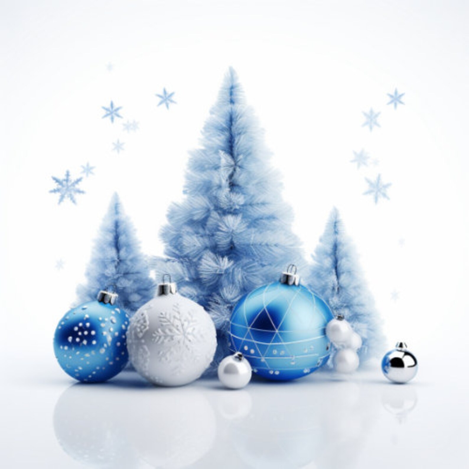 Blue Christmas Clipart, 8 High Quality PNG, Digital Download, Card ...