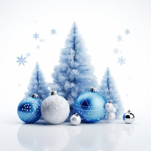 Blue Christmas Clipart, 8 High Quality PNG, Digital Download, Card ...