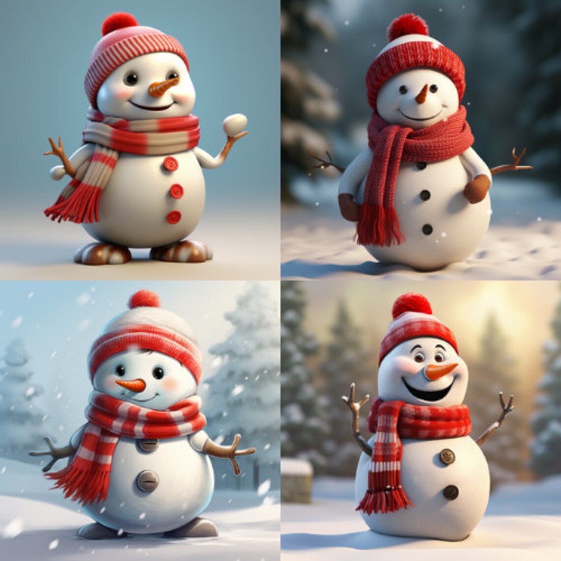 Young Snowman Clipart, 12 High Quality PNG, Digital Download, Card ...