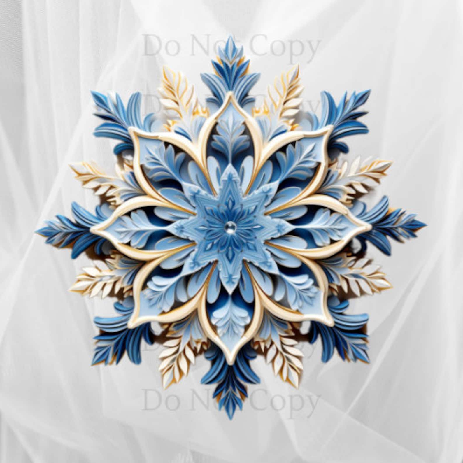 Blue Snowflake Clipart, 12 High Quality PNG, Digital Download, PNG Set ...