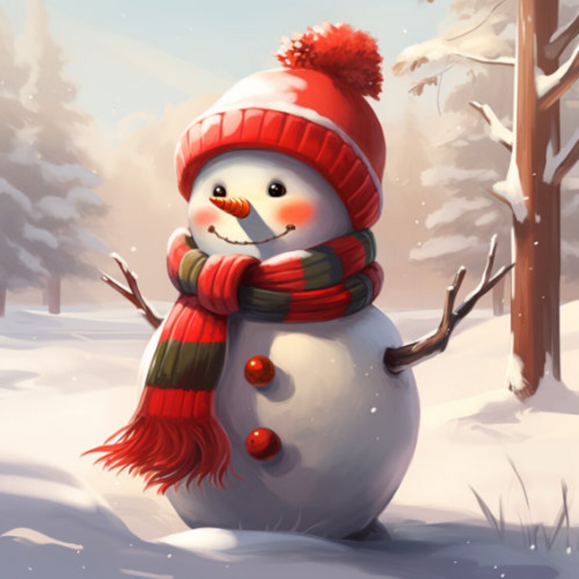 Young Snowman Clipart, 12 High Quality PNG, Digital Download, Card ...