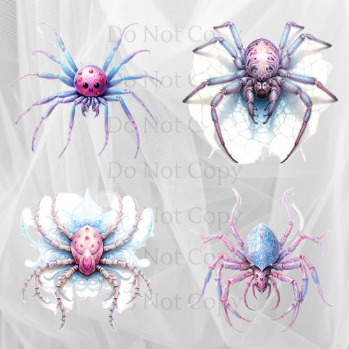 Halloween Spider Clipart PNG Set, 16 Halloween Clipart, Commercial Use ...