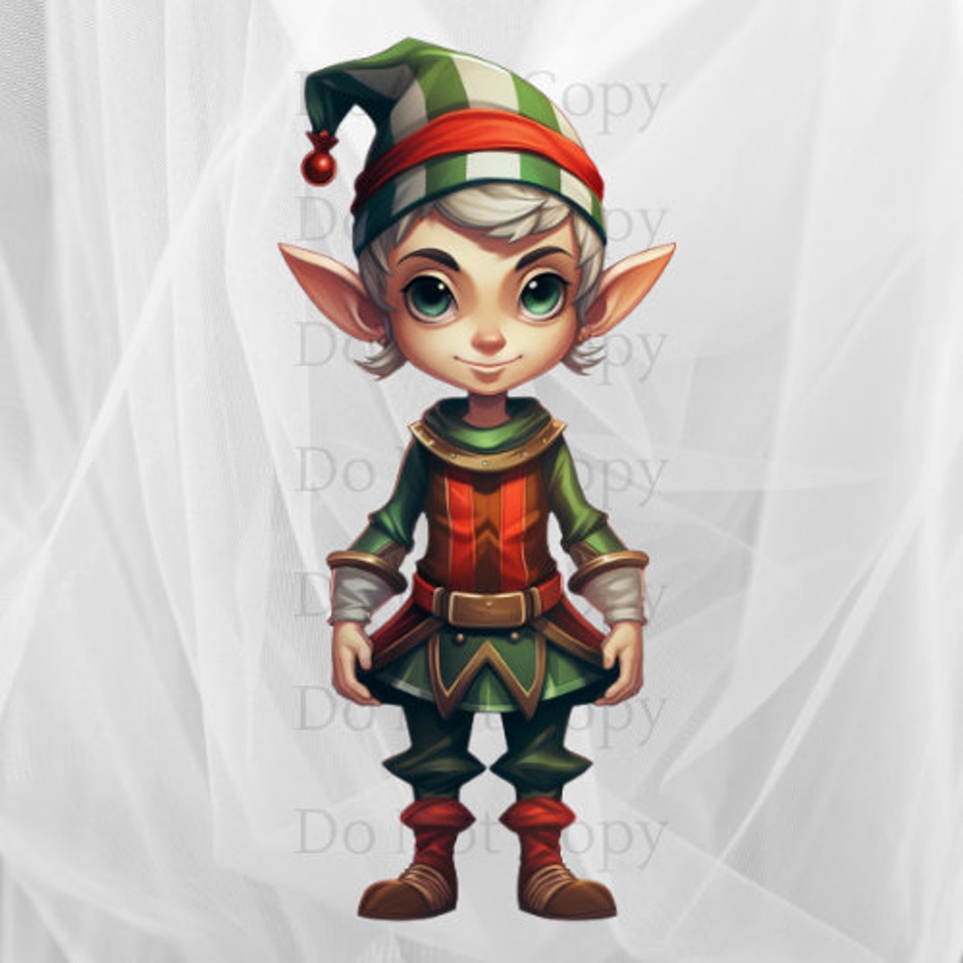 Elf Clipart, 13 Elf PNG Set, Santa Elf, Christmas Elf, Retro Elf ...