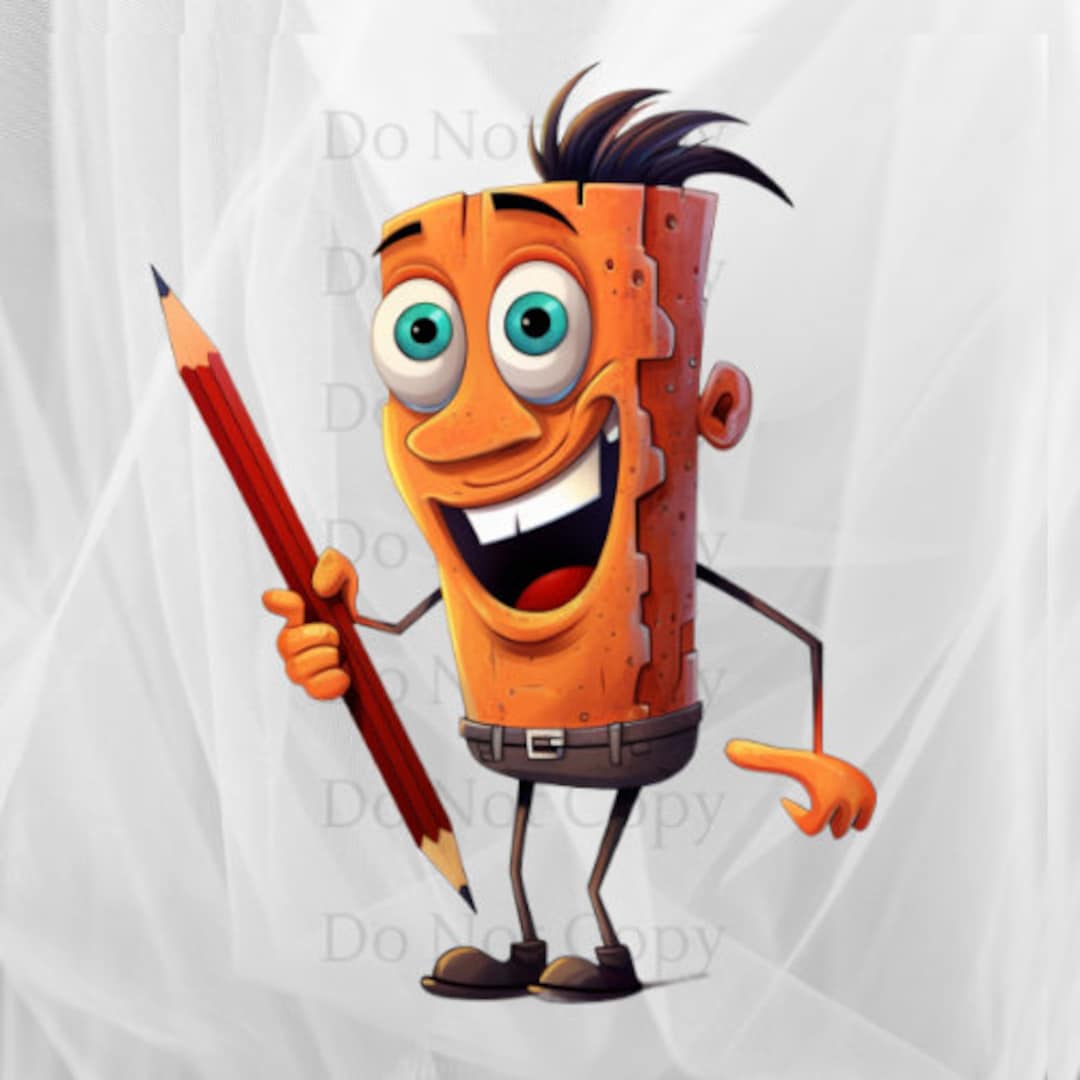 Funny Pencil Clipart, 12 High Quality PNG, Digital Download, Teacher ...