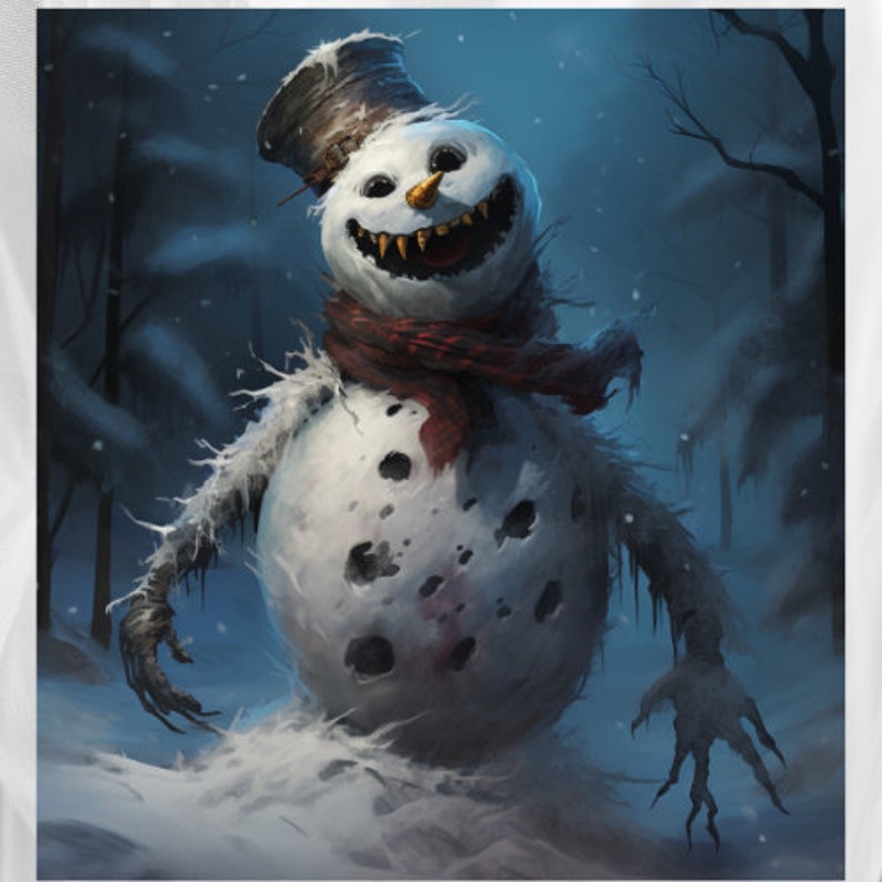 Scary Snowman Clipart: Spooky Winter PNG (digital Download) - Etsy
