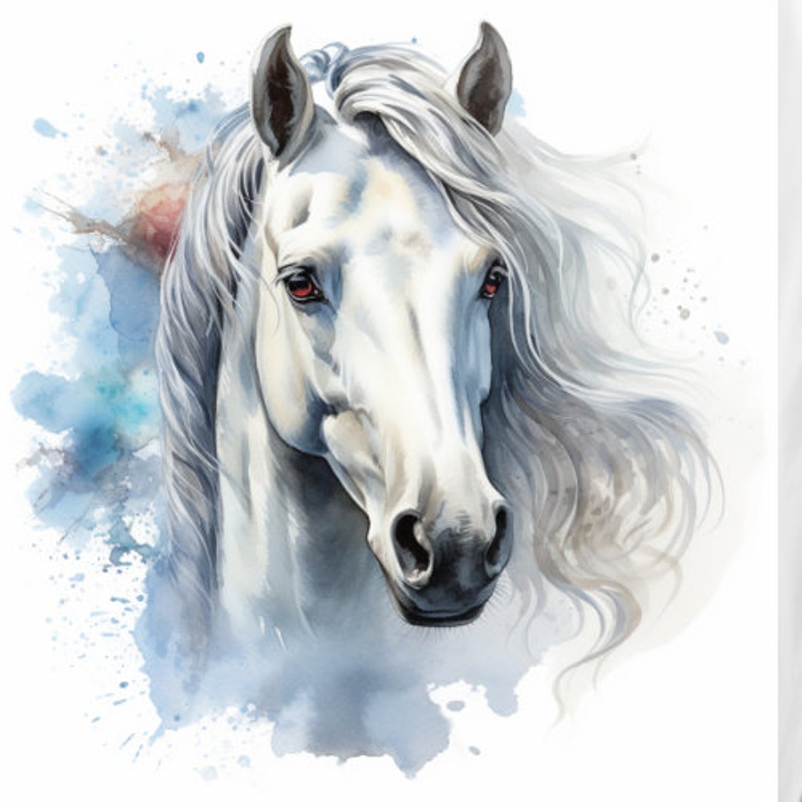 White Watercolor Horse PNG, 12 Horse PNG Set, Horse Clipart, Ranch ...