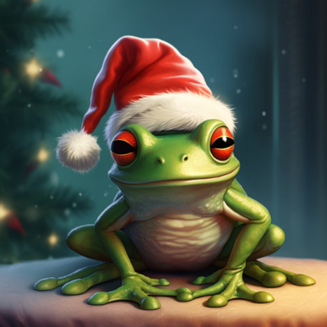 Frog Santa Clipart, 7 High Quality PNG, Digital Download, Card Making ...