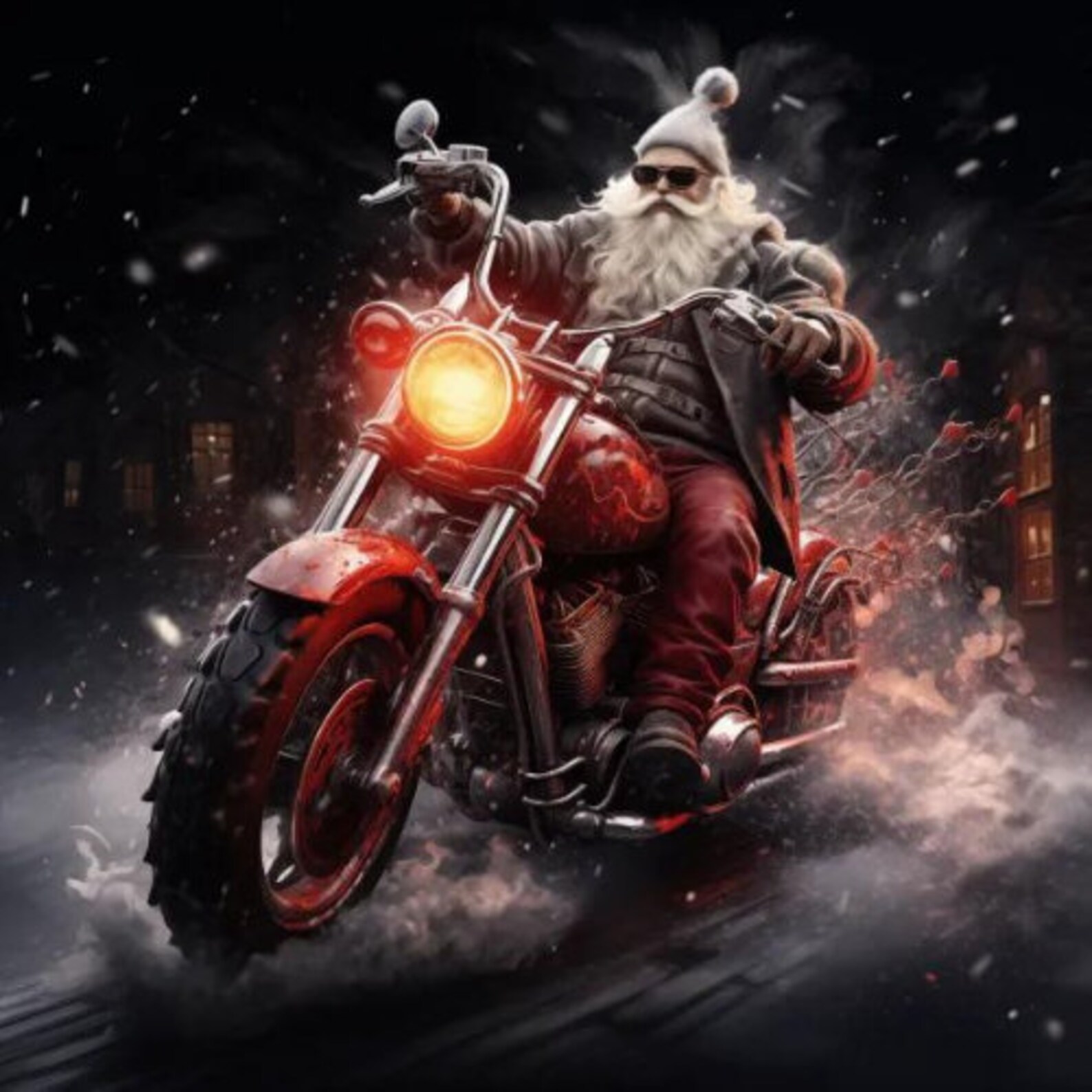 Biker Santa Clipart, 8 High Quality PNG, Digital Download, Card Making ...