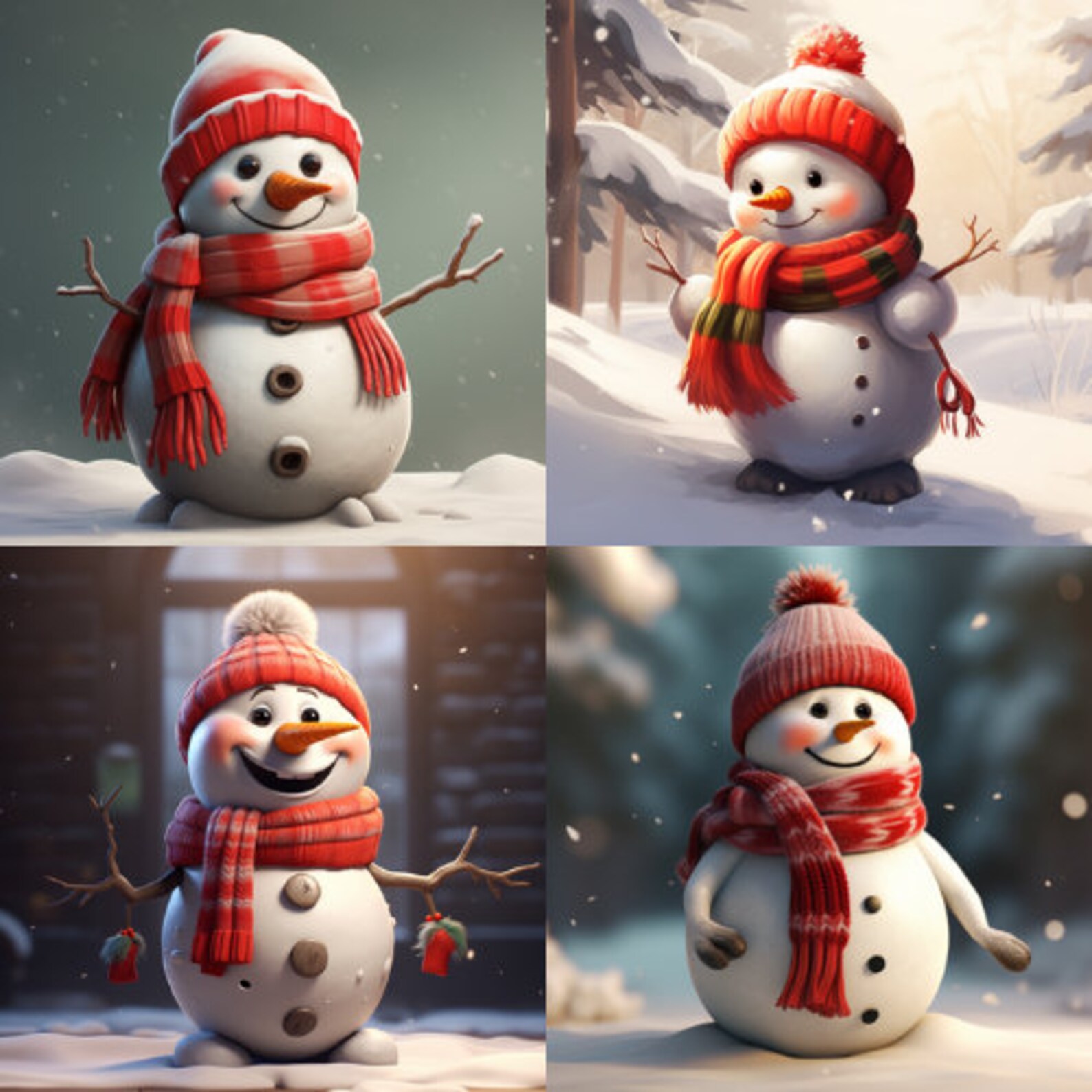 Young Snowman Clipart, 12 High Quality PNG, Digital Download, Card ...