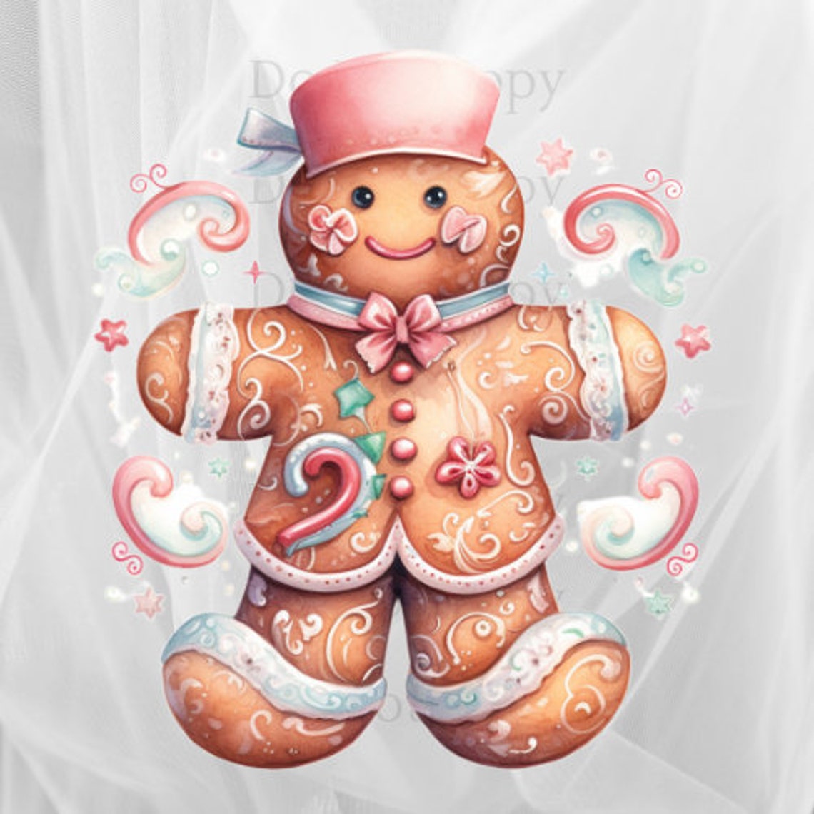 Pastel Gingerbread Man Clipart 12 High Quality PNG Digital - Etsy