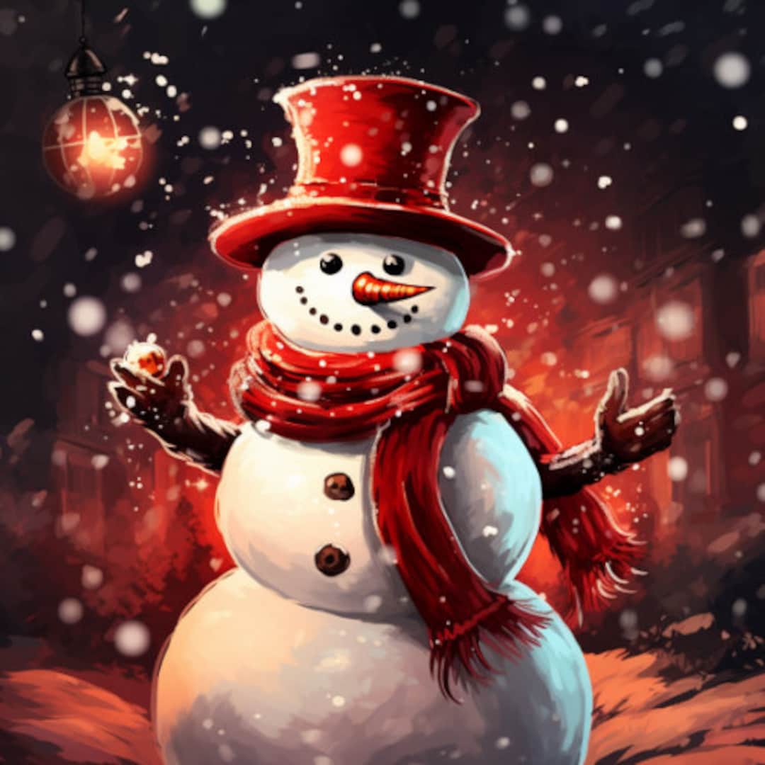 Red Snowman Clipart, 12 High Quality PNG, Digital Download, Card Making ...