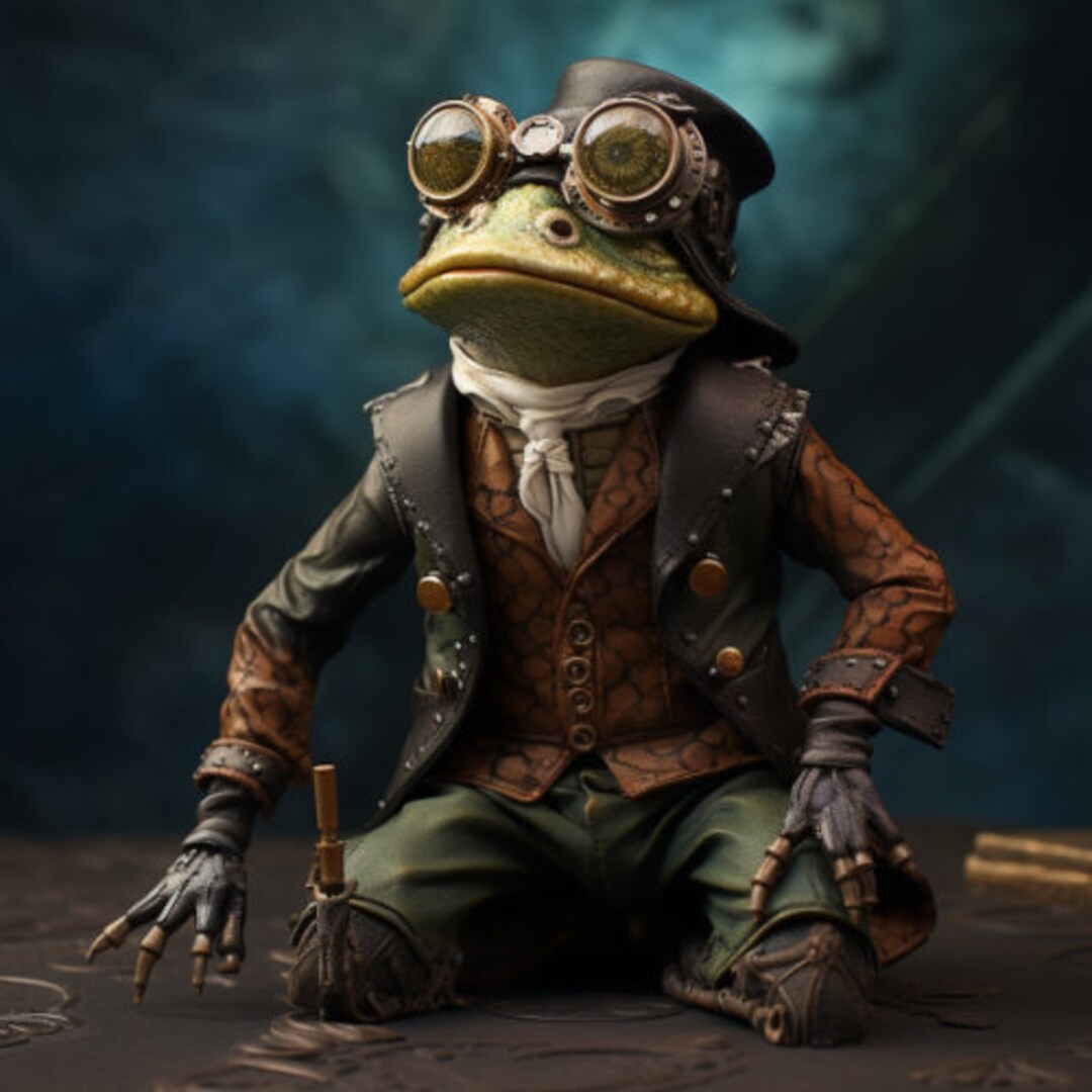 Steampunk Frog Clipart 4 High Quality PNG Digital Download - Etsy