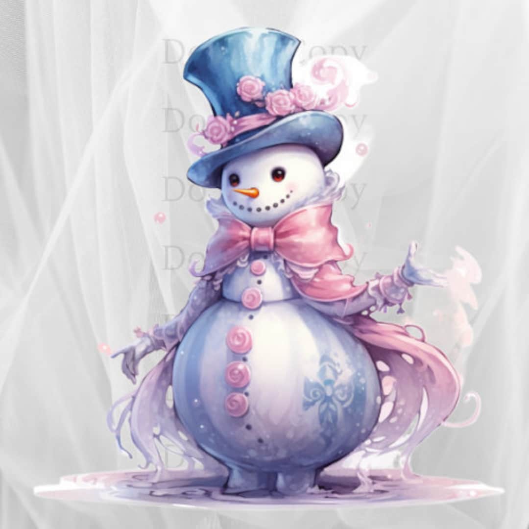 Pastel Snowman Clipart, 12 High Quality PNG, Digital Download, Card ...