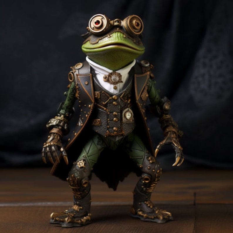 Steampunk Frog Clipart, 4 High Quality PNG, Digital Download, Card ...
