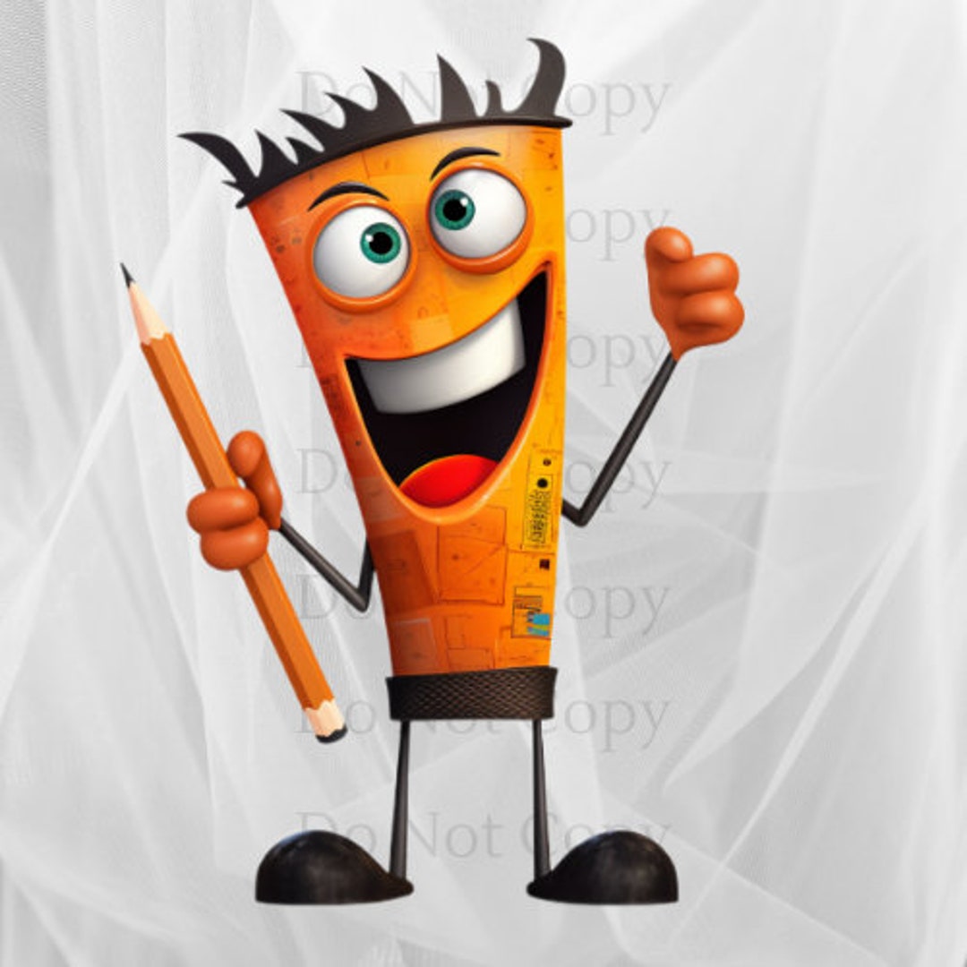 Funny Pencil Clipart 12 High Quality PNG Digital Download - Etsy