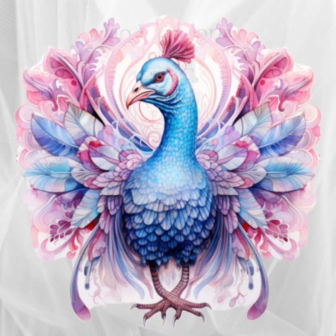 Pastel Turkey Thanksgiving Clipart - 12 High Quality PNG - Digital ...