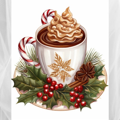 Hot Chocolate Clipart, 9 High Quality PNG, Digital Download, Card ...