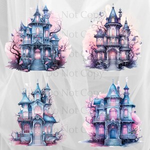 Halloween Haunted House Clipart PNG Set, 16 Halloween Clip Art ...