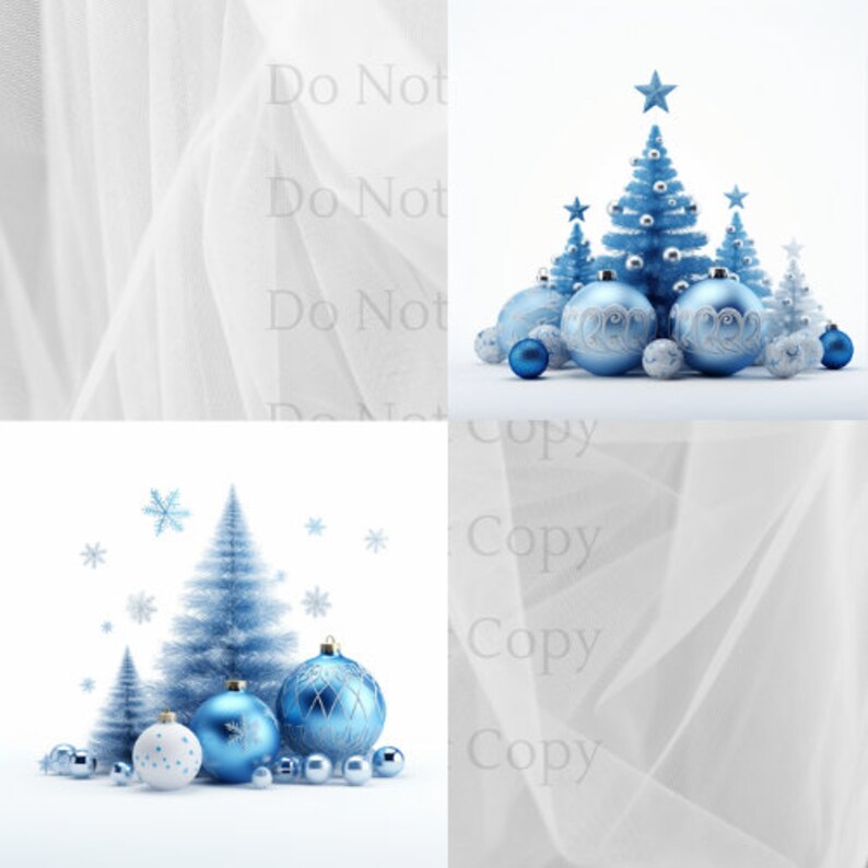 Blue Christmas Clipart, 8 High Quality PNG, Digital Download, Card ...