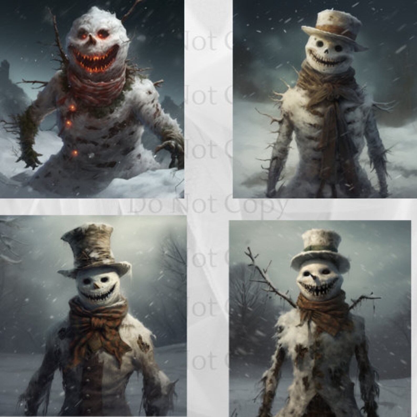 Scary Snowman Clipart, 13 Abominable Snowman, Victorian Snowman ...