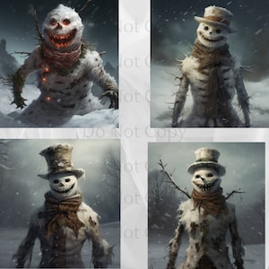 Scary Snowman Clipart, 13 Abominable Snowman, Victorian Snowman ...