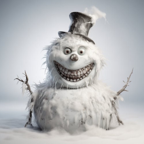 Angry Snowman Clipart, 5 High Quality PNG, Digital Download, Card ...