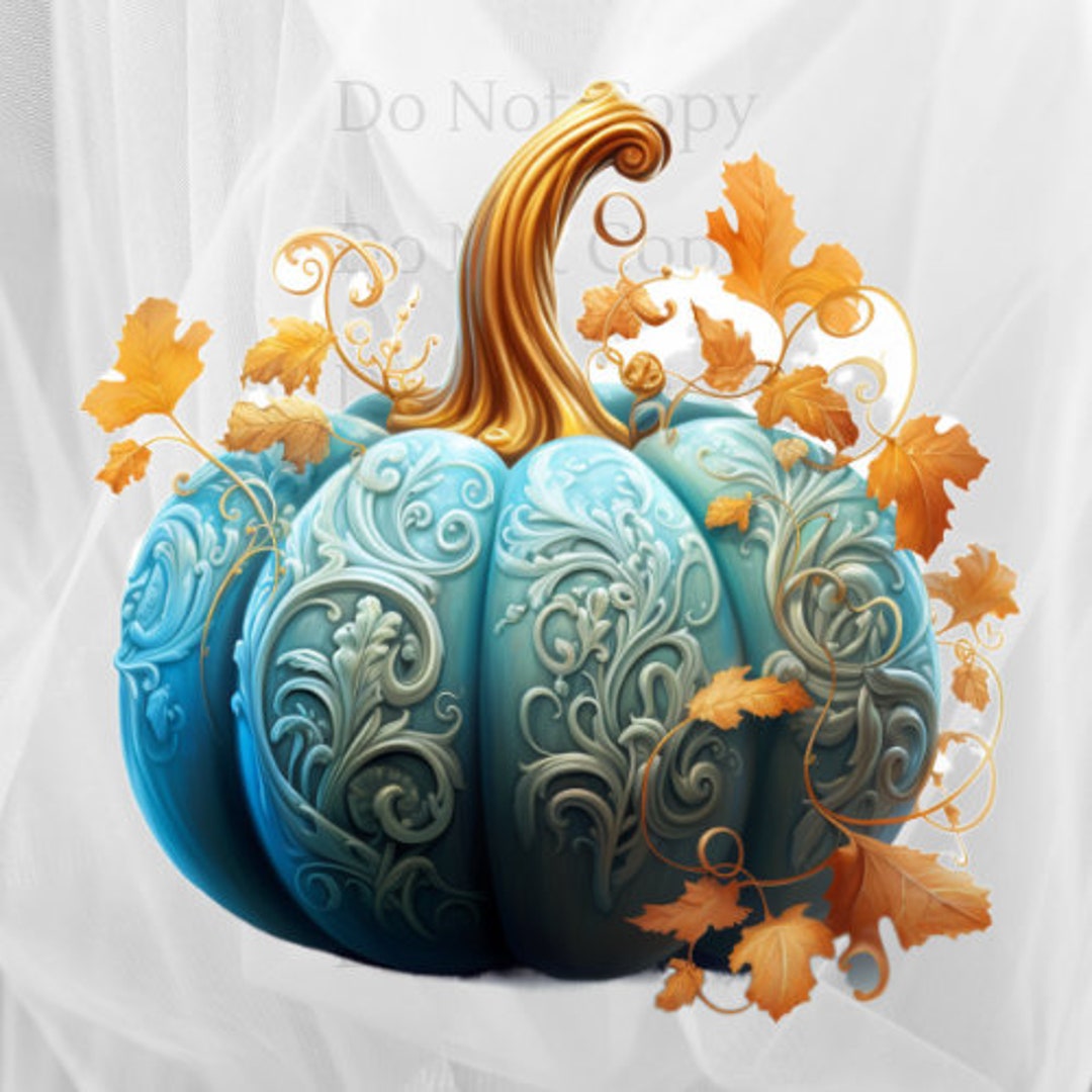 Ornate Pumpkin Clipart - 12 High Quality PNG - Digital Download - Card ...