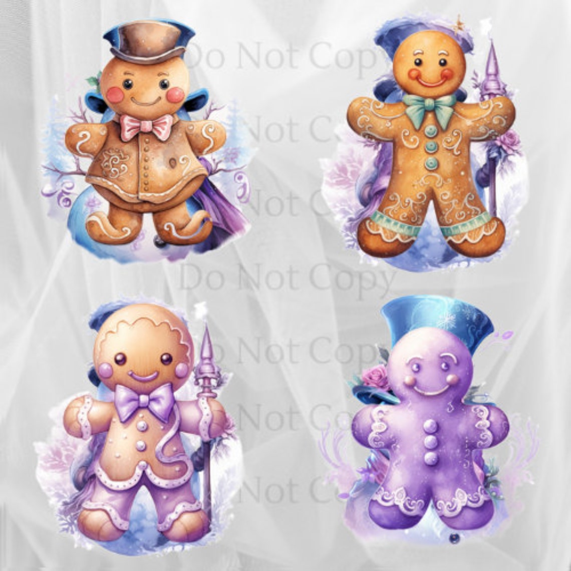 Pastel Gingerbread Man Clipart 12 High Quality PNG Digital - Etsy