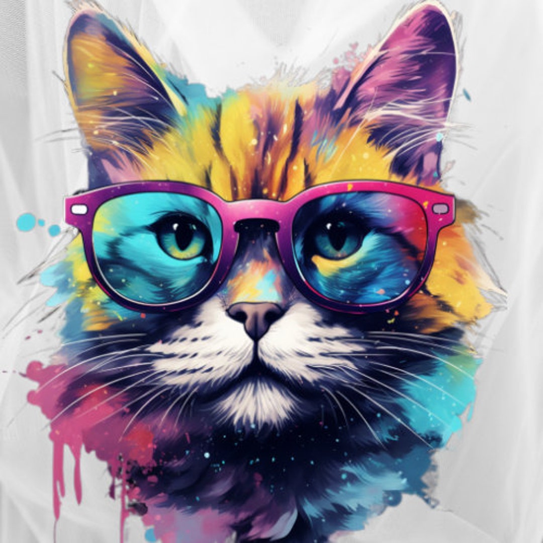 Cool Cat Clipart, 7 High Quality PNG, Digital Download, Card Making ...
