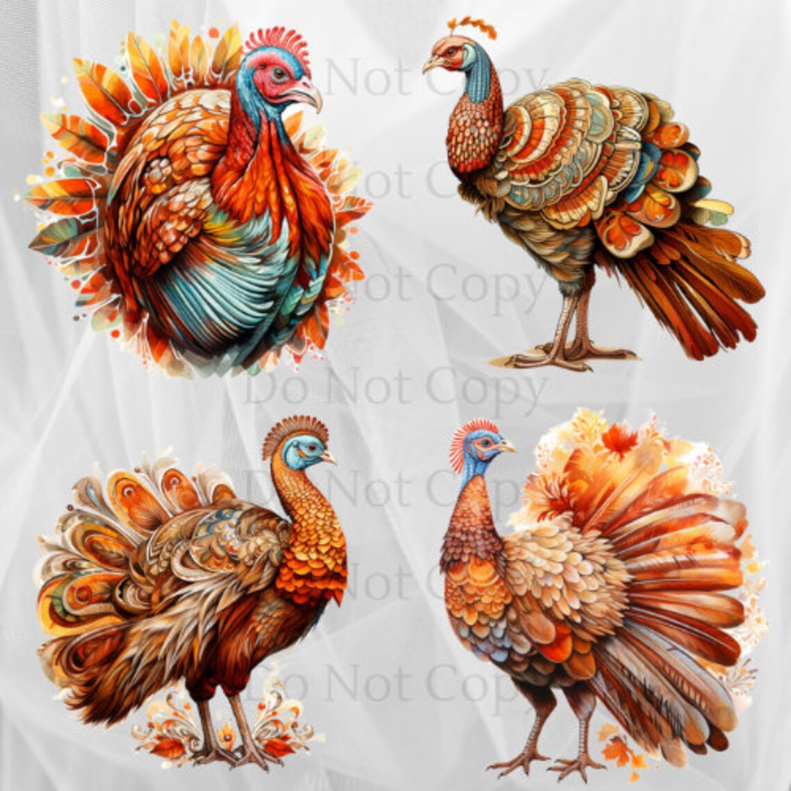 Thanksgiving Turkey Clipart: Bold Fall PNG Images (digital Download) - Etsy