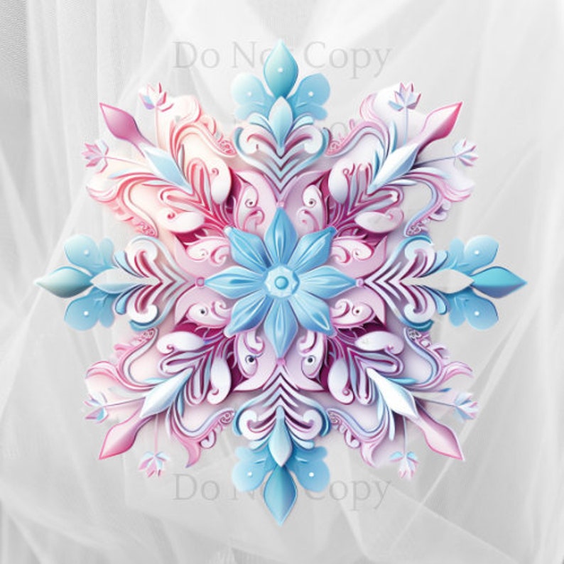 Pastel Snowflake Clipart, 10 High Quality PNG, Digital Download, PNG ...