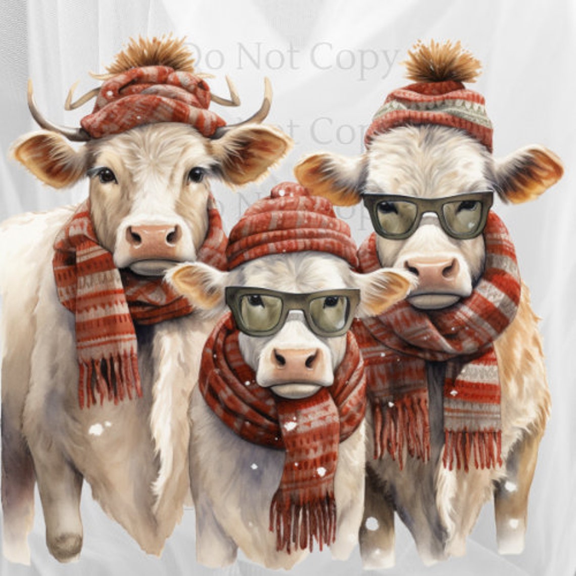 4 Highland Cow Clipart, High Quality PNG, Digital Download, Mixed Media ...