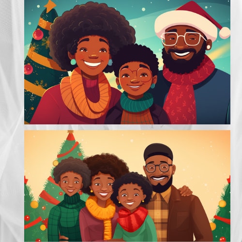 Black Christmas Family Clipart, 15 High Quality PNG, Digital Download ...