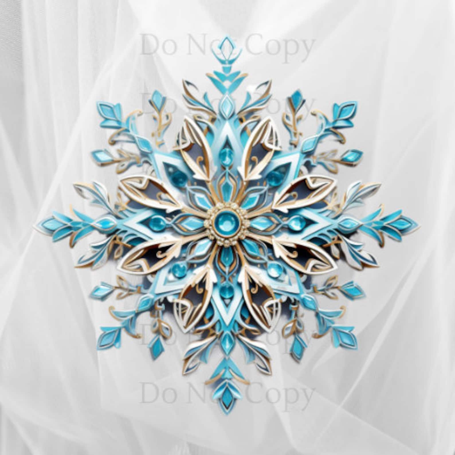 Blue Snowflake Clipart, 12 High Quality PNG, Digital Download, PNG Set ...