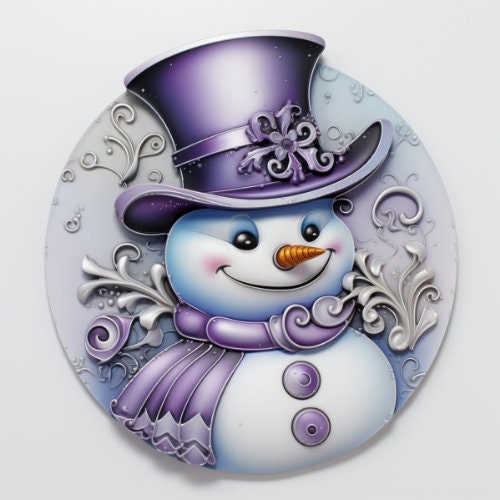 Purple Snowman Clipart, 13 High Quality PNG, Digital Download, Card ...