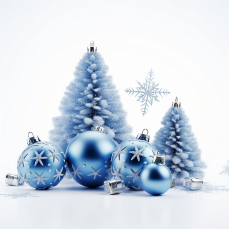 Blue Christmas Clipart, 8 High Quality PNG, Digital Download, Card ...