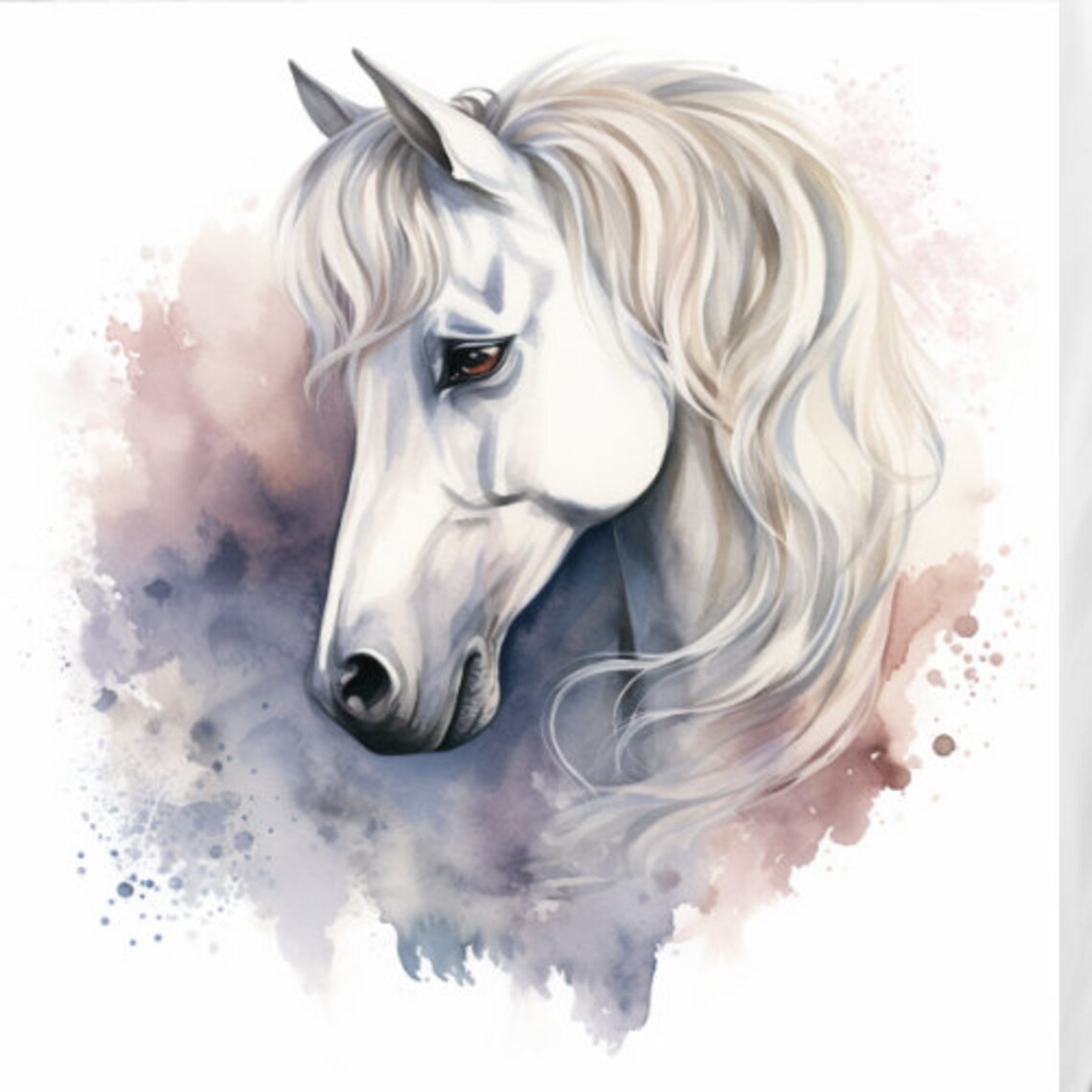 White Watercolor Horse PNG, 12 Horse PNG Set, Horse Clipart, Ranch ...