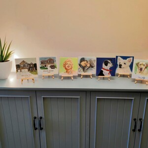 Custom Hand-painted Portraits on Mini Canvas of Pets, People, Homes, or ...