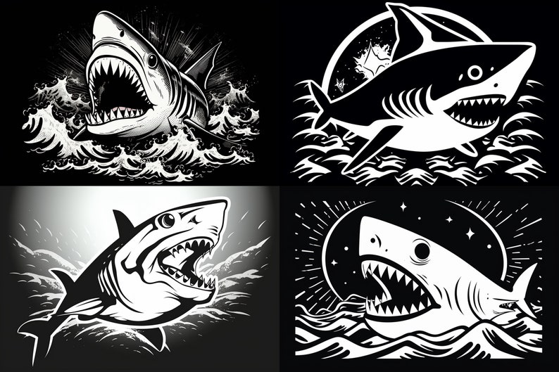 Shark Clip Art Bundle Scene - Etsy