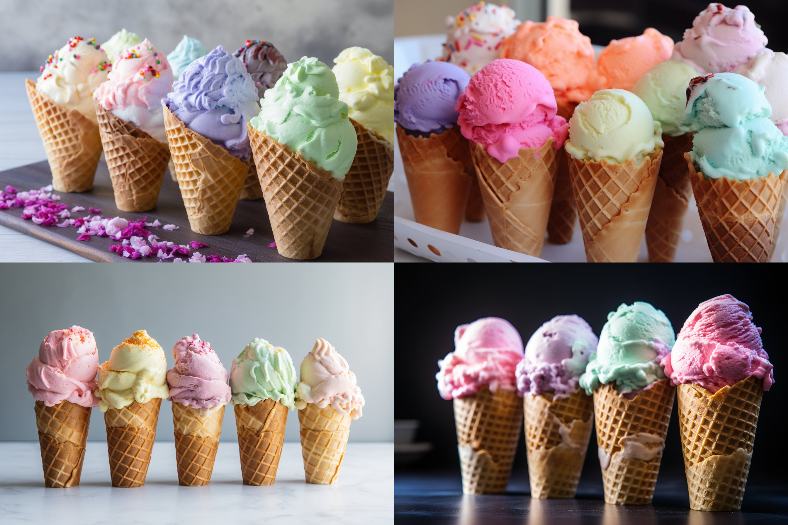 Delicious Fluffy Ice Cream Cones Bundle Scene - Etsy